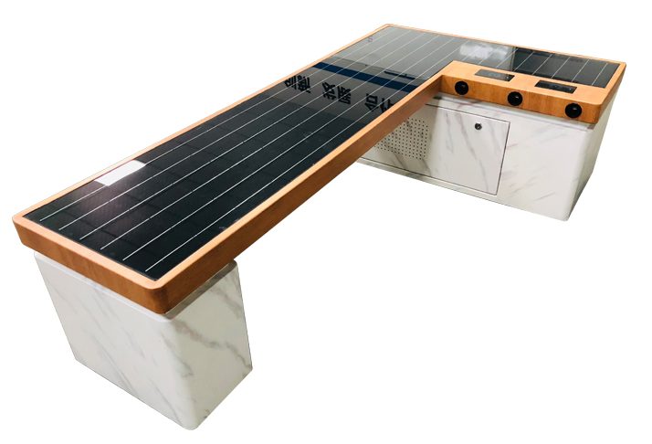 Modern Design Smart Solar Power Phone Charging Furniture Backless Metal ...